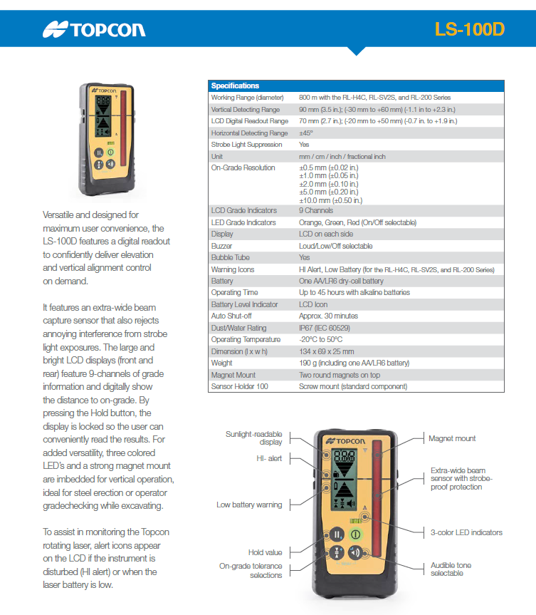 TOPCON LS-100D | 宏盛測量儀器